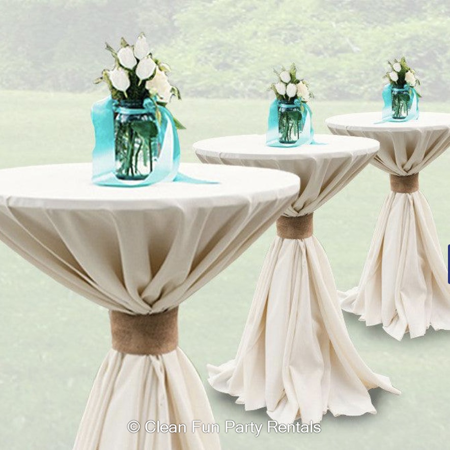 Versatile 36" Round Cocktail Table Rental in Katy TX | Indoor Outdoor