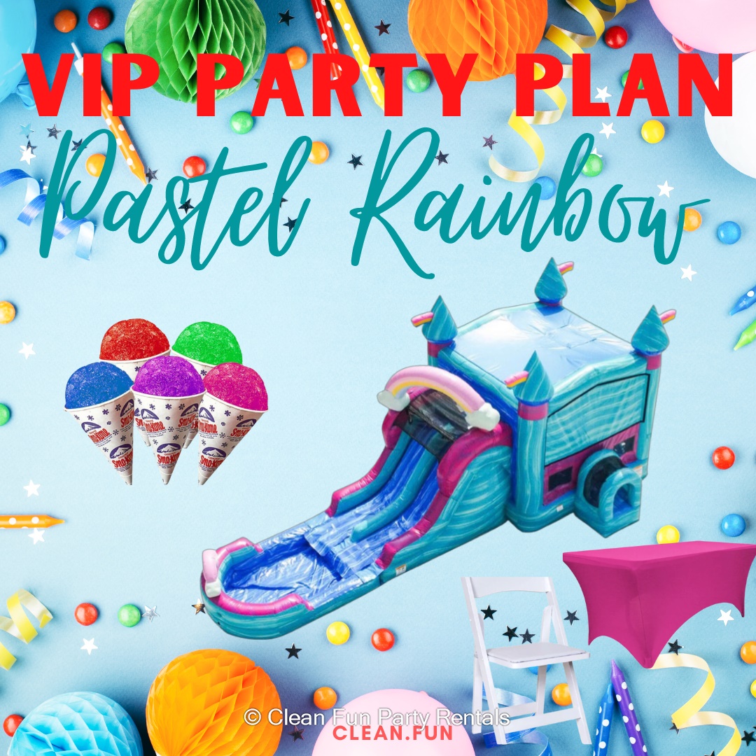 VIP PARTY PLAN Pastel Rainbow Sno Cone - Party Rentals Katy TX & Bounce ...