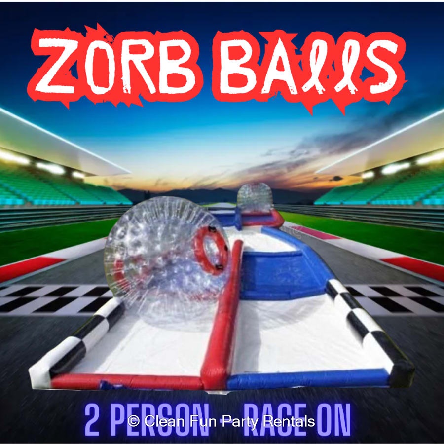 Zorb Ball 2 Person Race Track Interactive Game - Party Rentals Katy TX ...